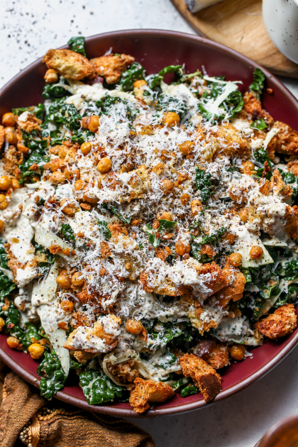 Cacio e Pepe Kale and Fennel Caesar - Dishing Out Health
