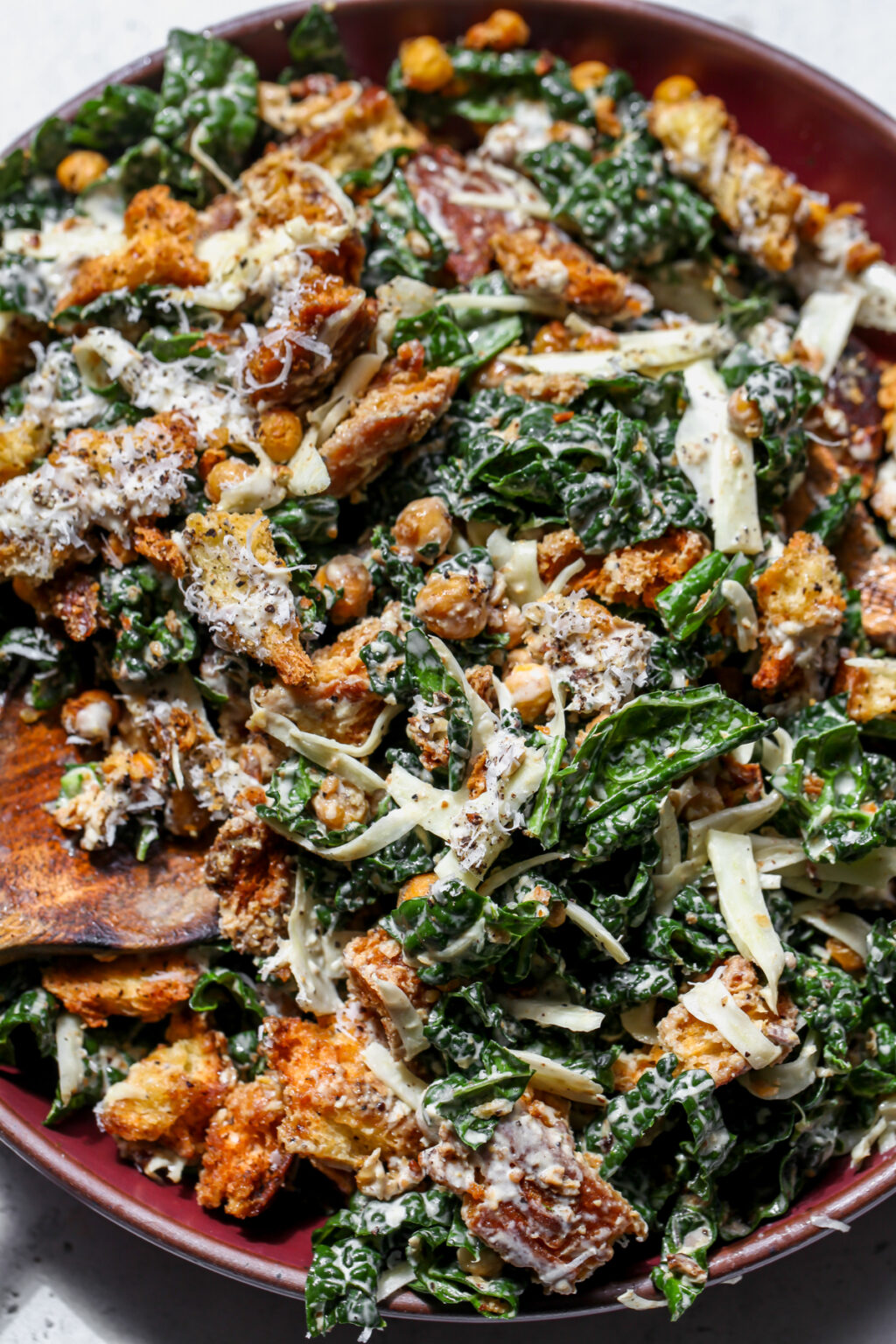 Cacio e Pepe Kale and Fennel Caesar - Dishing Out Health